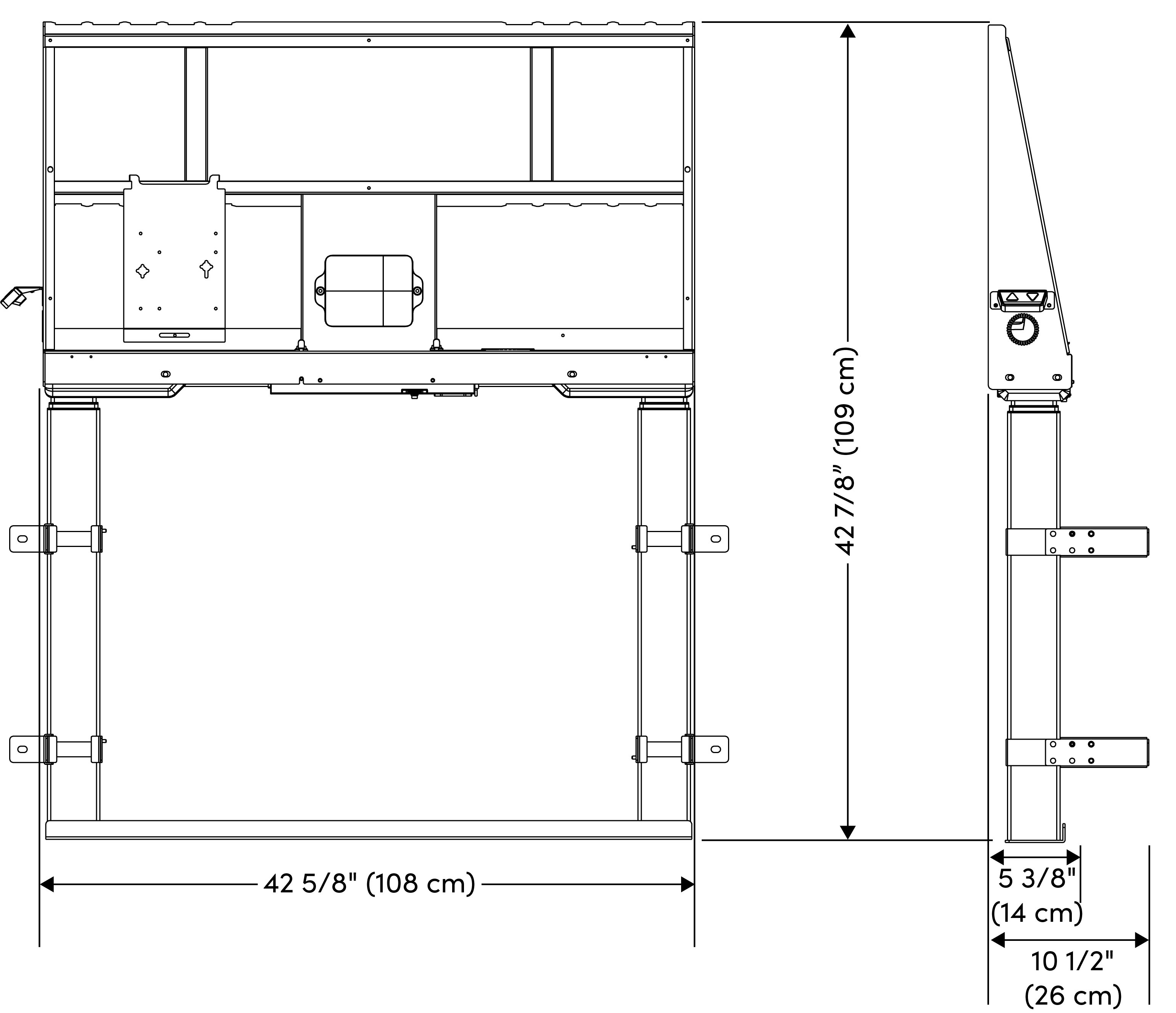 WSE-510 specifications - SMART electric height-adjustable wall stand